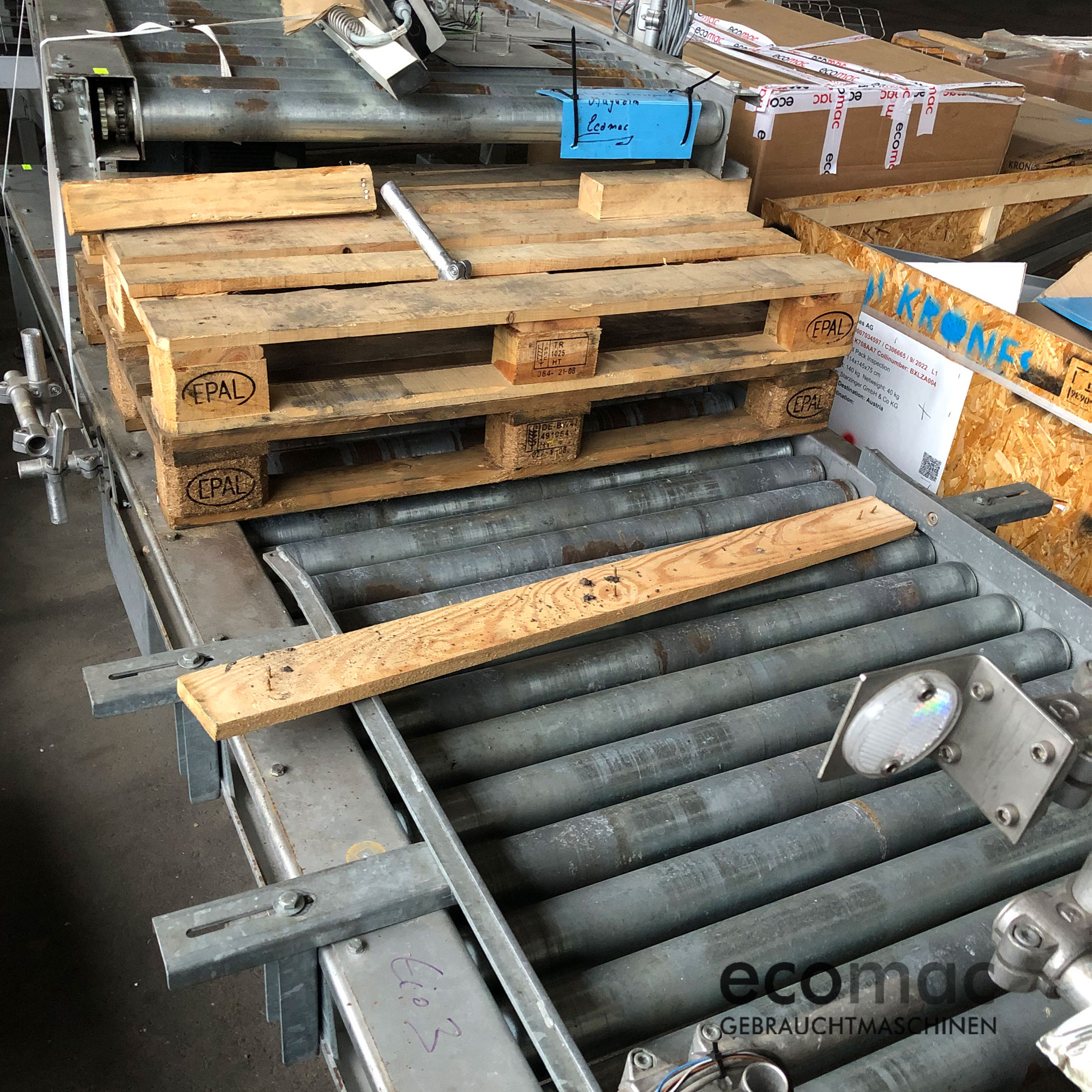 Used Empty Pallet Magagzine with Pallet Conveyor # 10-23630 - ecomac